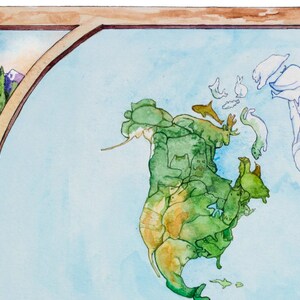 Roam the Globe: Animal Map - Fine Art Print, Giclee Print, Medium Size ...