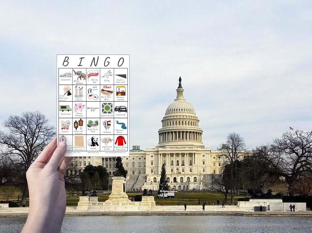 Washington, DC Travel Bingo - ONE Card - Explore the Capital City With ...