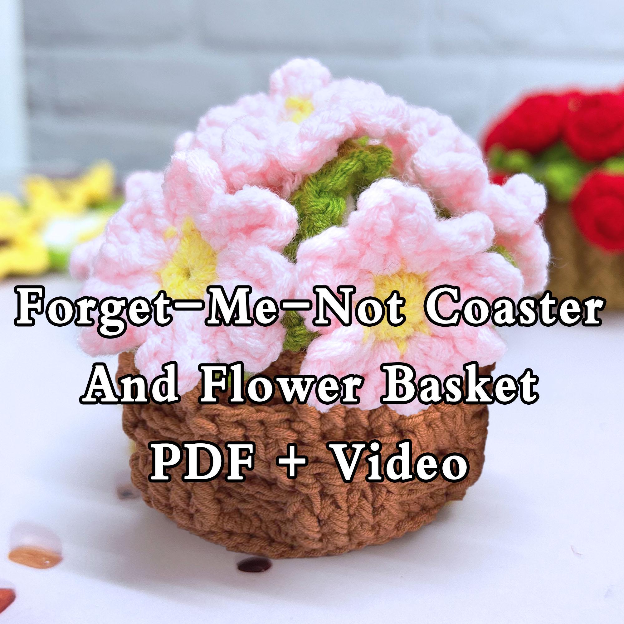 Forget-me-not Bouquet Coaster Set PDF Written Crochet Pattern,pdf ...