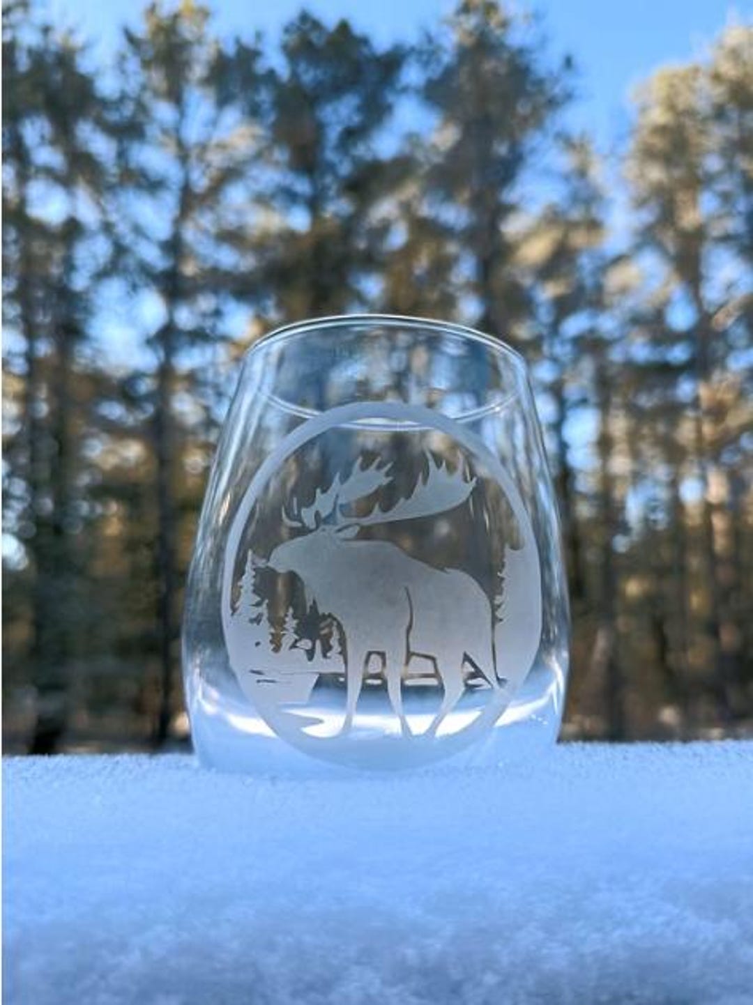 Moose Wine Glass - Etsy