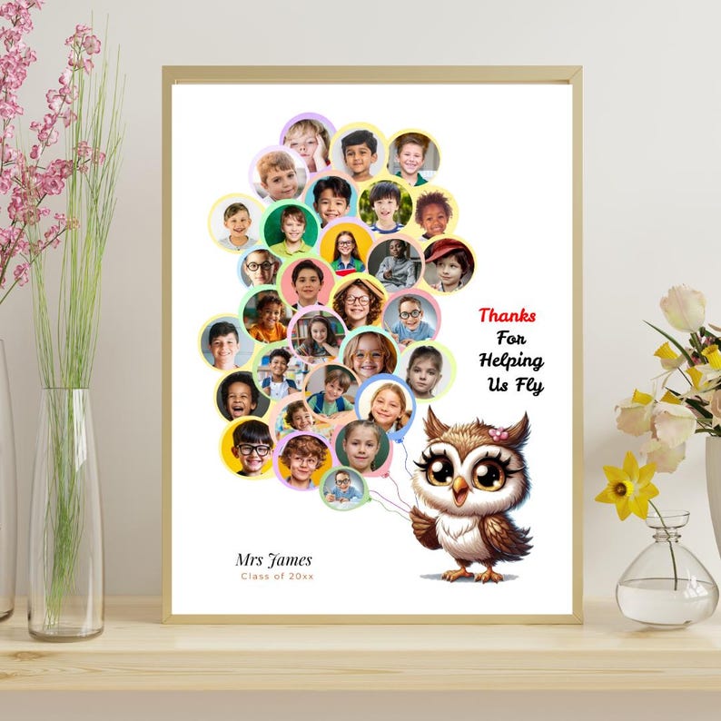 Teacher Photo Collage Gift | Customizable Class Thank You Keepsake ...