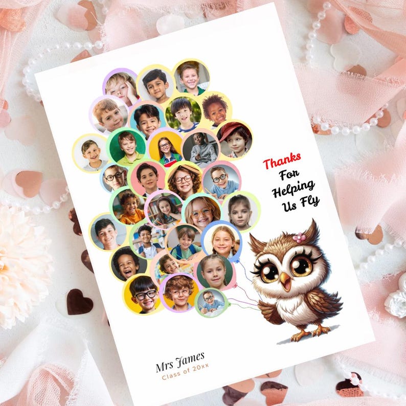 Teacher Photo Collage Gift | Customizable Class Thank You Keepsake ...