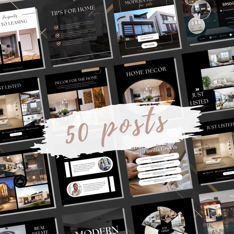 February 2026 Real Estate Instagram Templates | Canva Realtor Posts ...