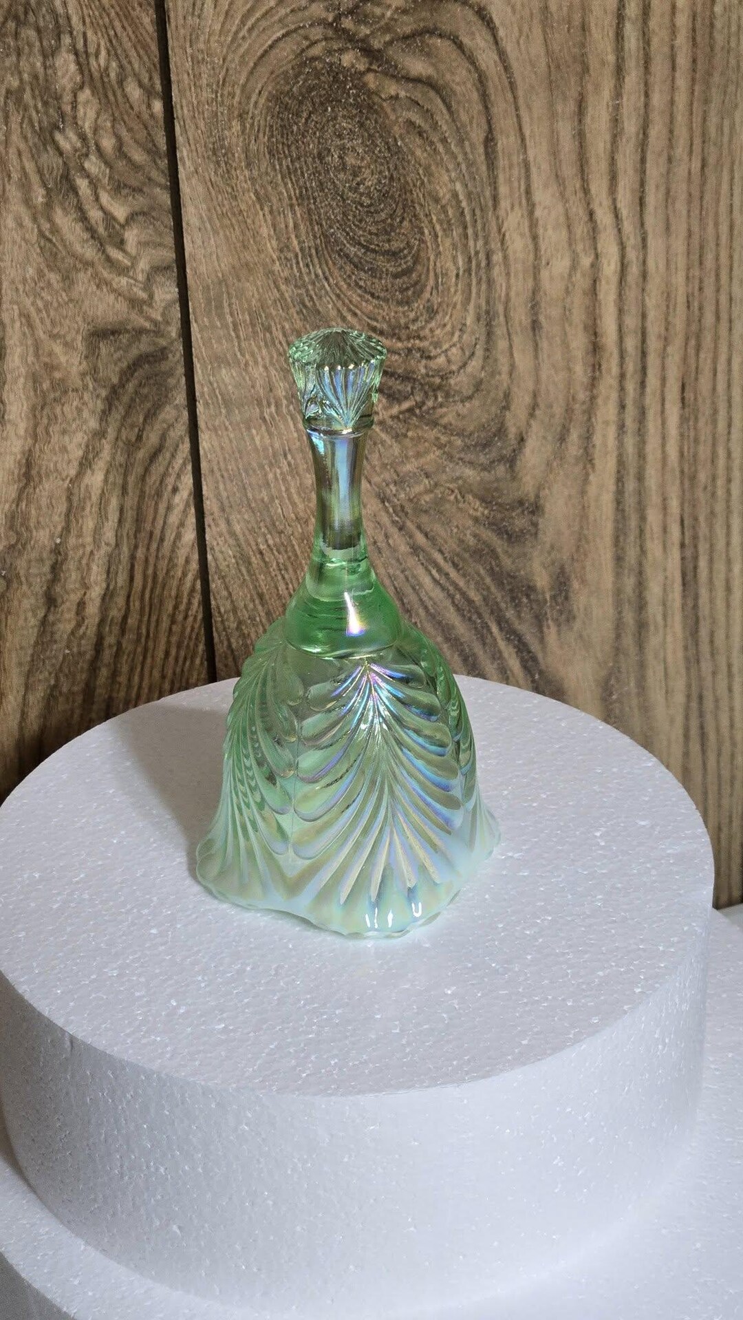 Fenton Green Opalescent Willow Bell - Etsy