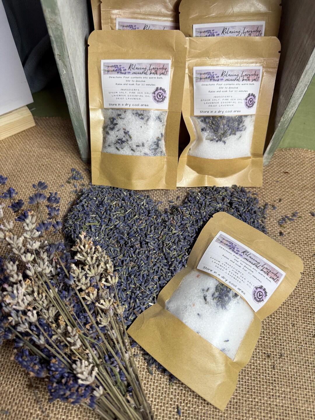 Gift Ready | Handmade Herbal Bath Salts | Calming Botanical Blend | - Etsy