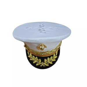 USMC Commandant Dress White Hat | the Salute Uniforms Replica Cap - Etsy