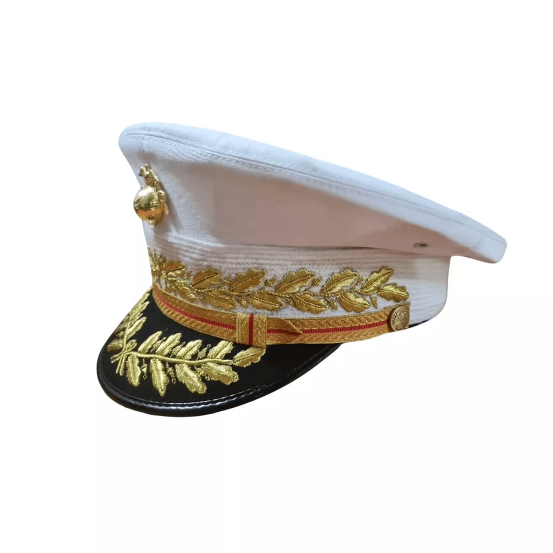 USMC Commandant Dress White Hat | the Salute Uniforms Replica Cap - Etsy
