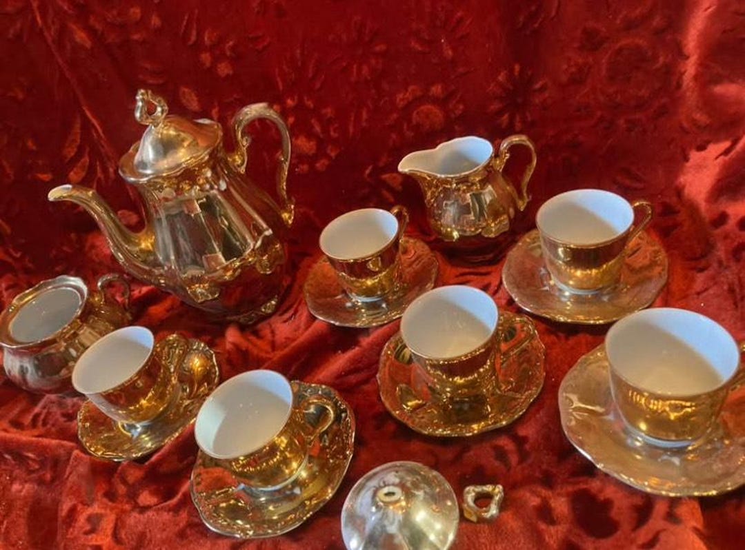 Vintage Winterling Bavaria Gold Tea Set - Mid-century Porcelain Coffee ...