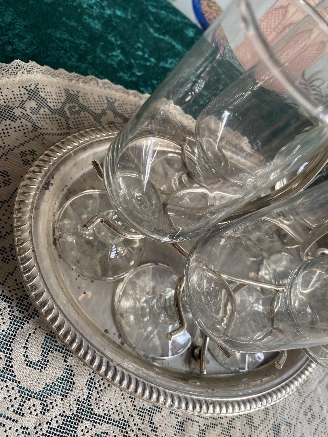 Mid-century Drinks Stand With Tray & Glasses – Bar Cart or Wedding ...