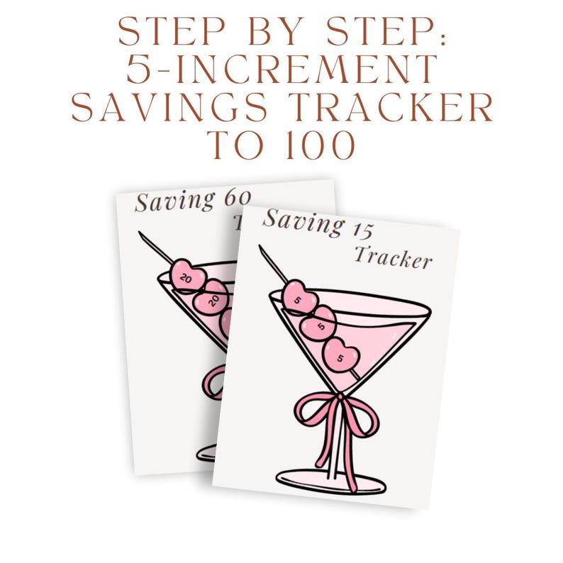 Step by Step: 5-increment Savings Tracker to 100 - Etsy