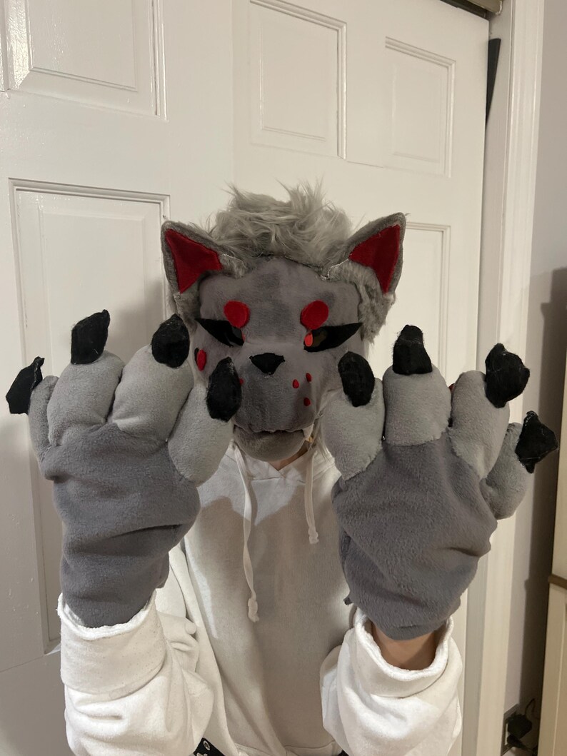 HQ Fursuit Dino Mask Partial Furry Head With Paws and Tail - Etsy