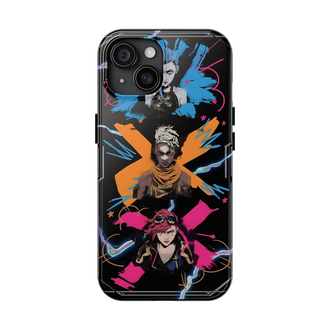 Jinx, Eko, Vi Arcane Anime Cyberpunk Phone Case, Feel Jinx Power ...