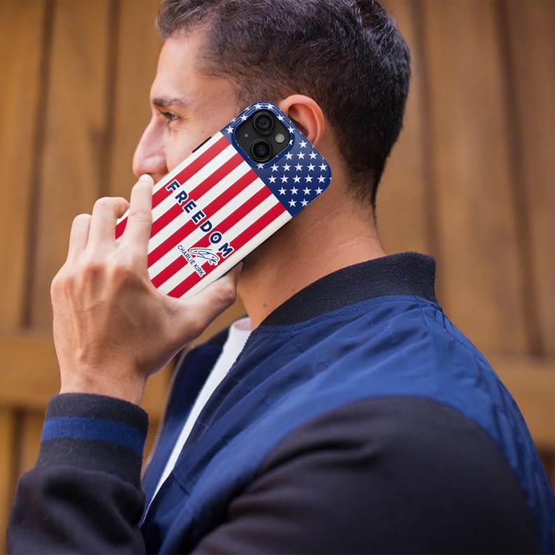 Charlie Kirk Freedom Phone Case, Freedom American Flag Iphone, Patric ...