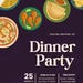 Editable Dinner Party Invitation: Modern Food Event Template (digital ...
