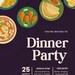 Editable Dinner Party Invitation: Modern Food Event Template (digital ...