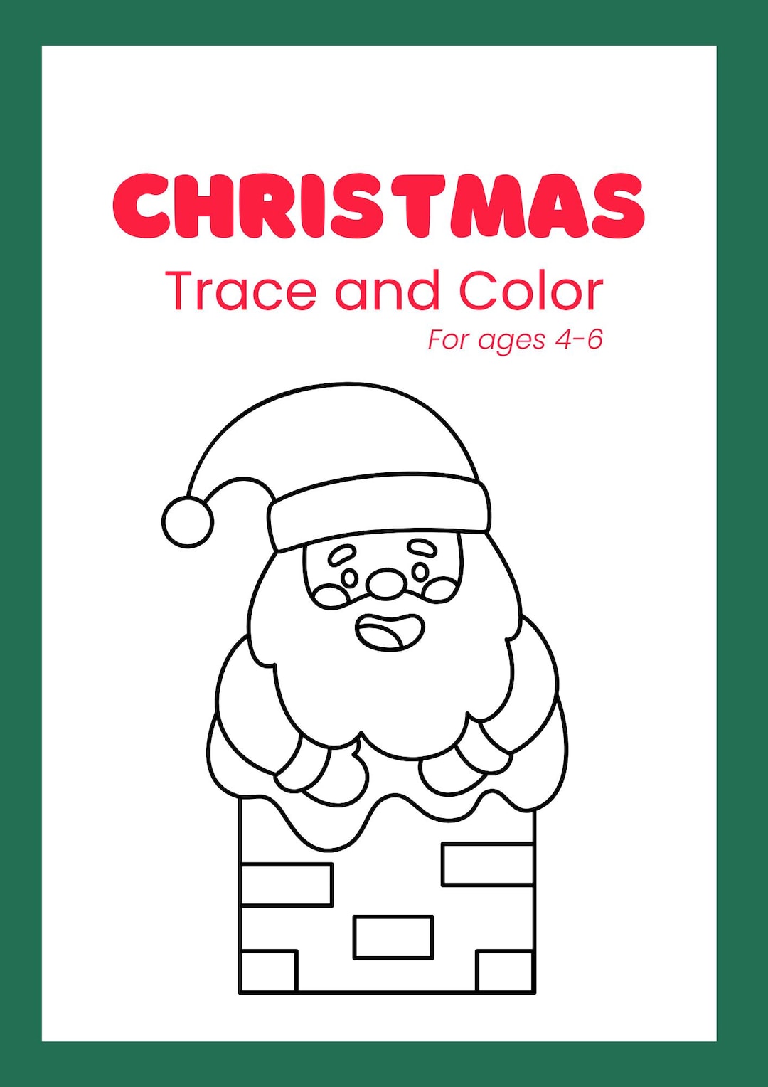 Christmas Trace and Color Workbook | Holiday Kids Activities (PDF) - Etsy