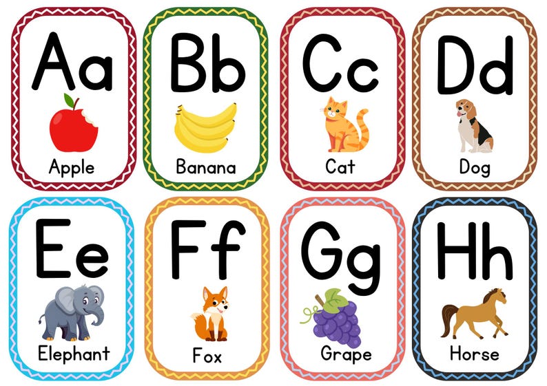 Alphabet Flashcard / Uppercase / Lowercase Flashcard / Flashcard for ...