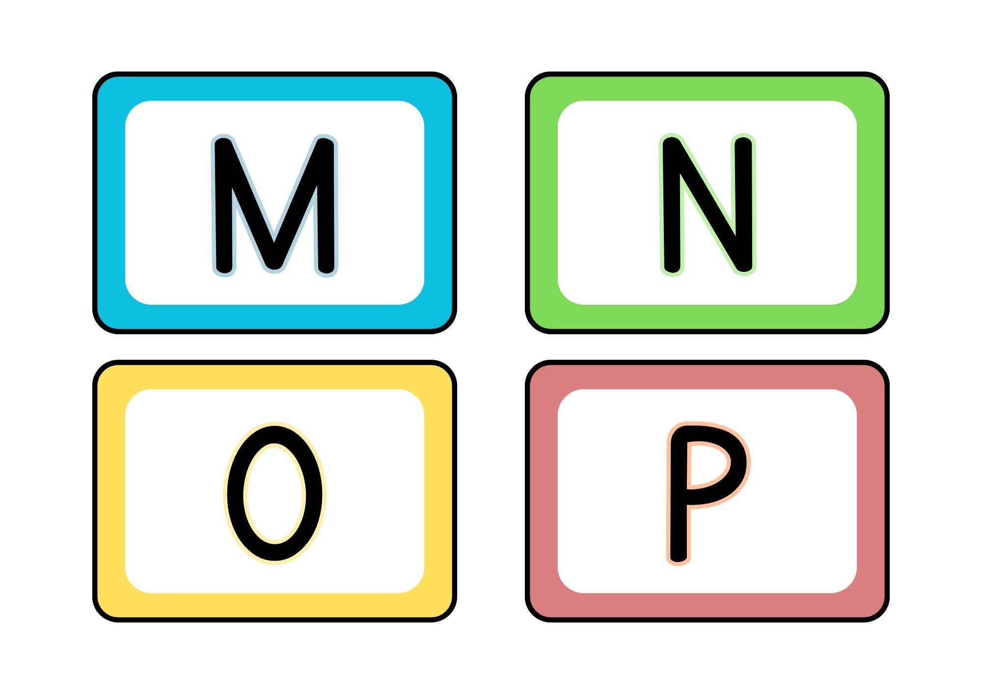 ABC Alphabet Flashcard / Upper Case / Capital Letters / Colorful ...