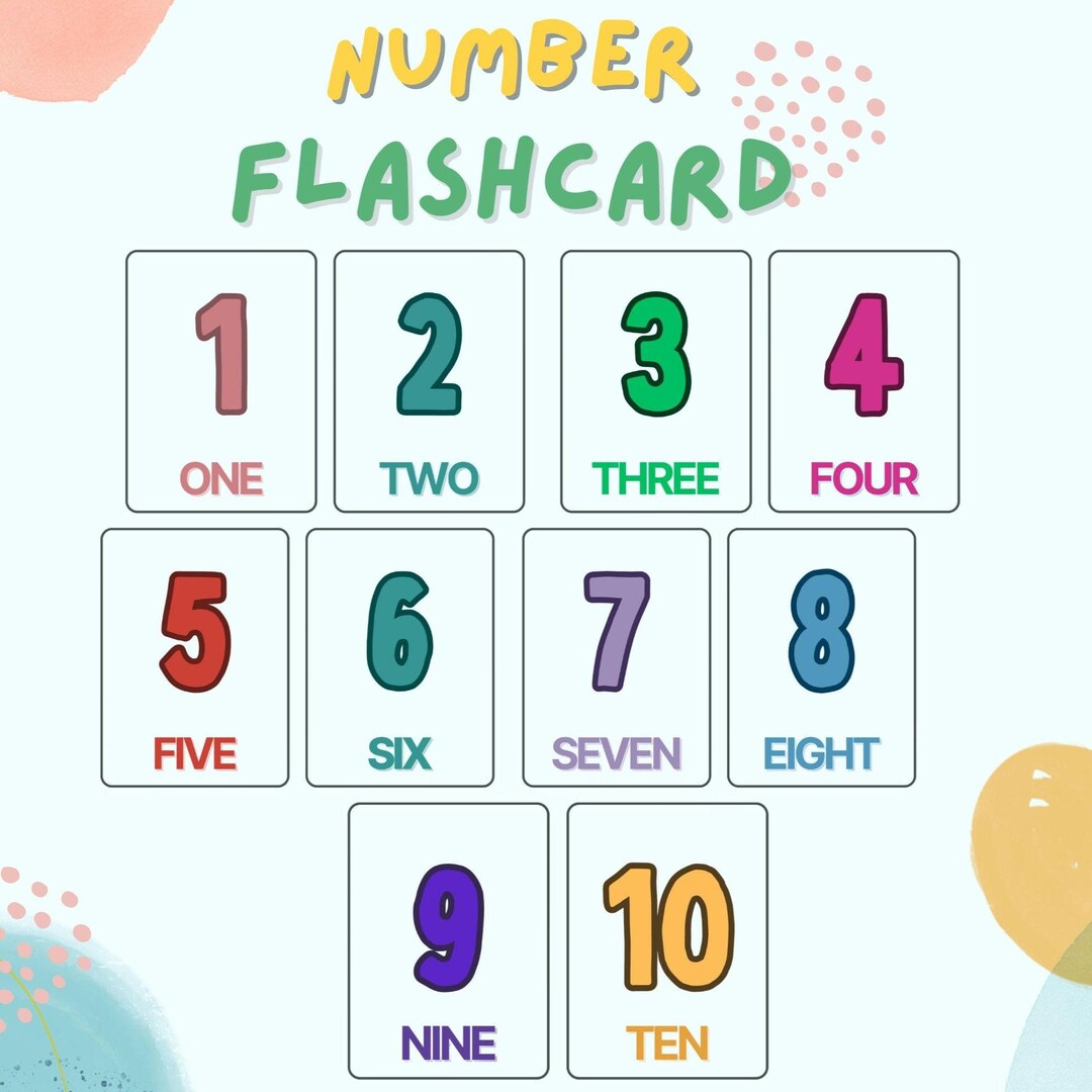 Number Flashcard / Numbers Flashcard / Children Flashcard / Kids ...
