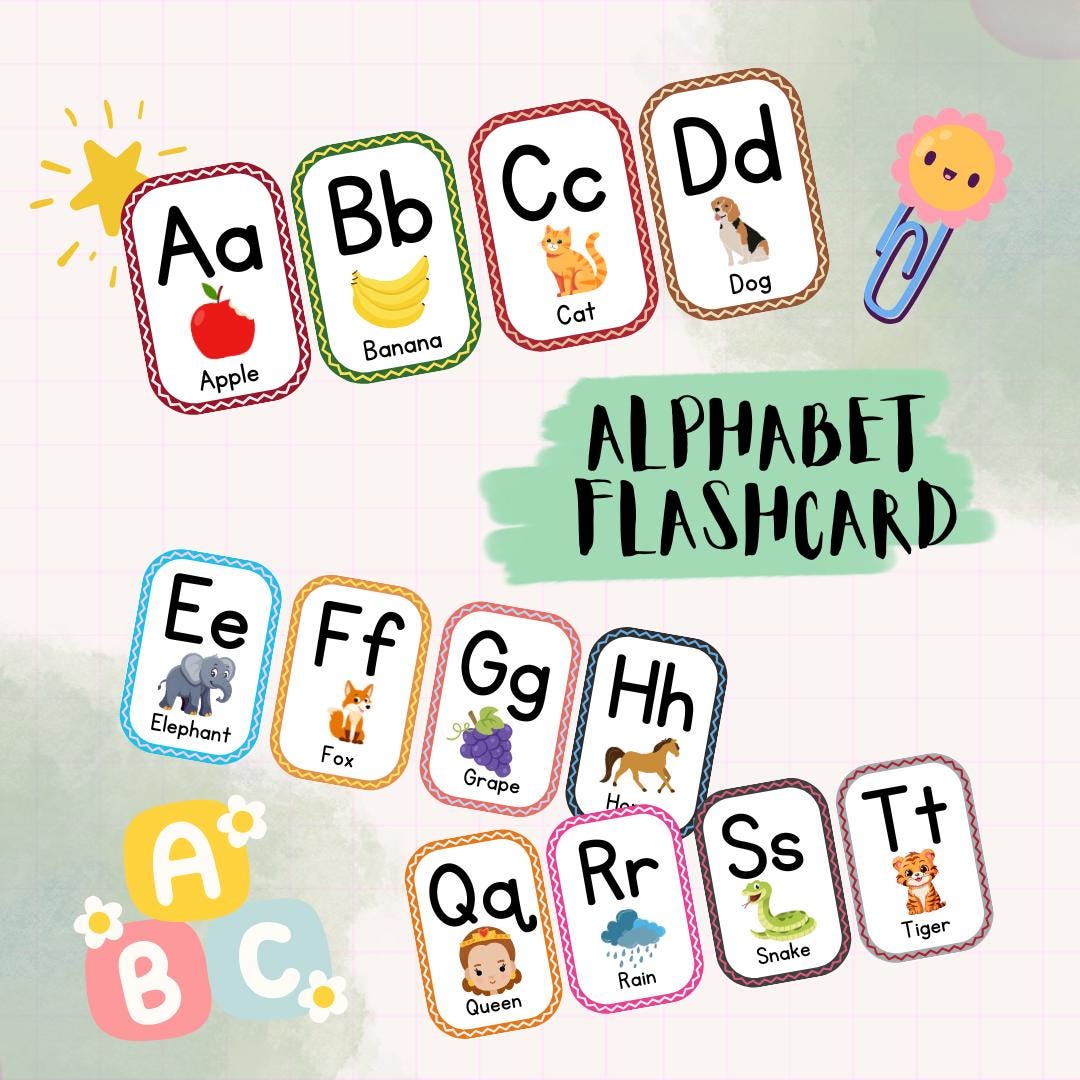Alphabet Flashcard / Uppercase / Lowercase Flashcard / Flashcard for ...