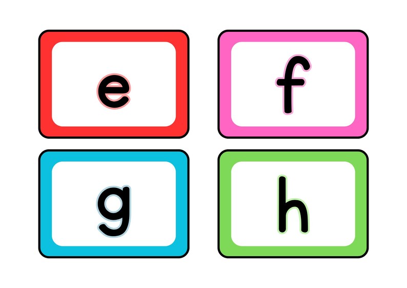 ABC Alphabet Flashcard / Lower Case / Simple Design / Bright and ...