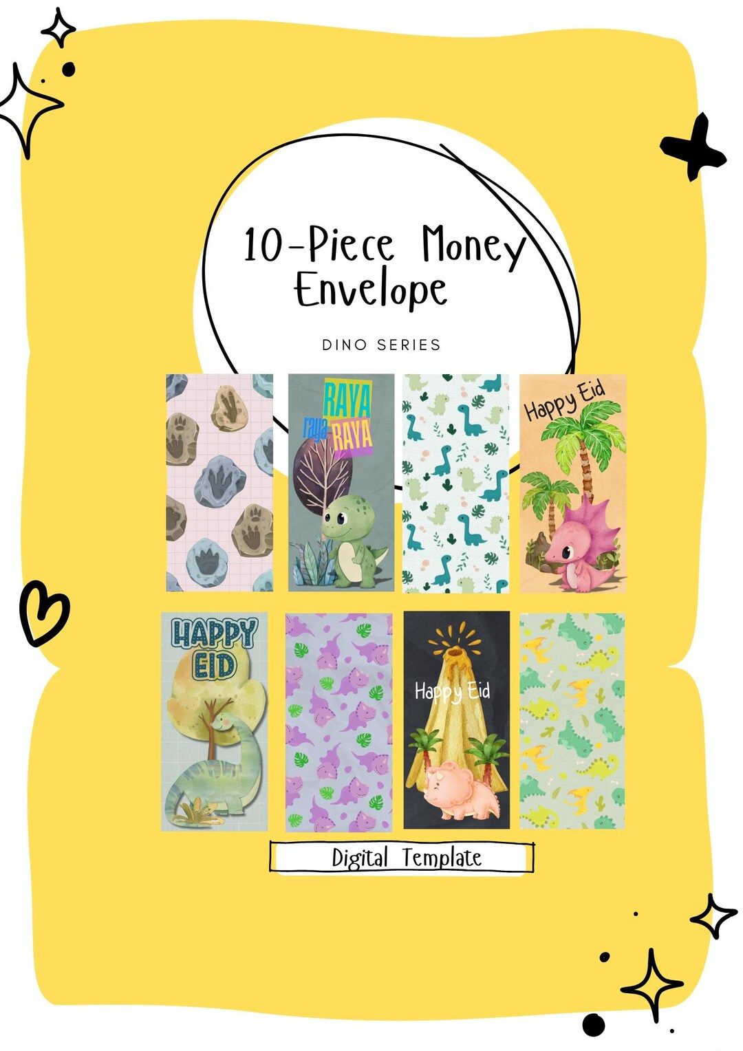 DIY Sampul Raya / Sampul Raya / Happy Eid / Money Envelope / Dino ...