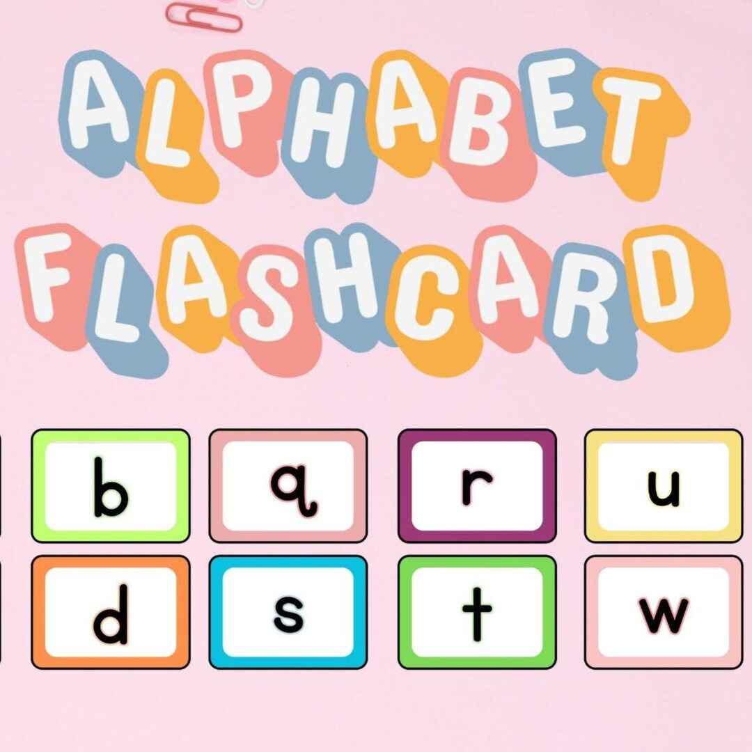 ABC Alphabet Flashcard / Lower Case / Simple Design / Bright and ...