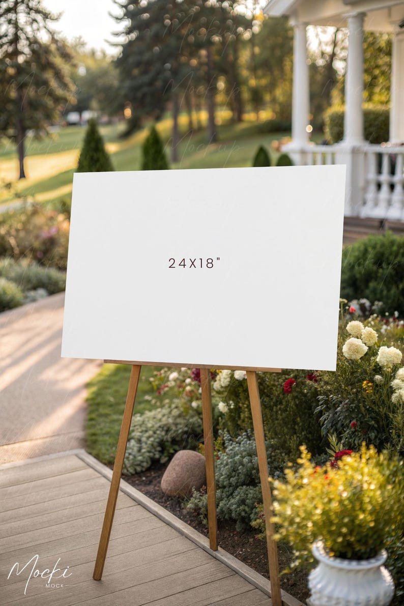 Wedding Seating Chart Easel Mockup, Landscape Poster (PSD) - Etsy
