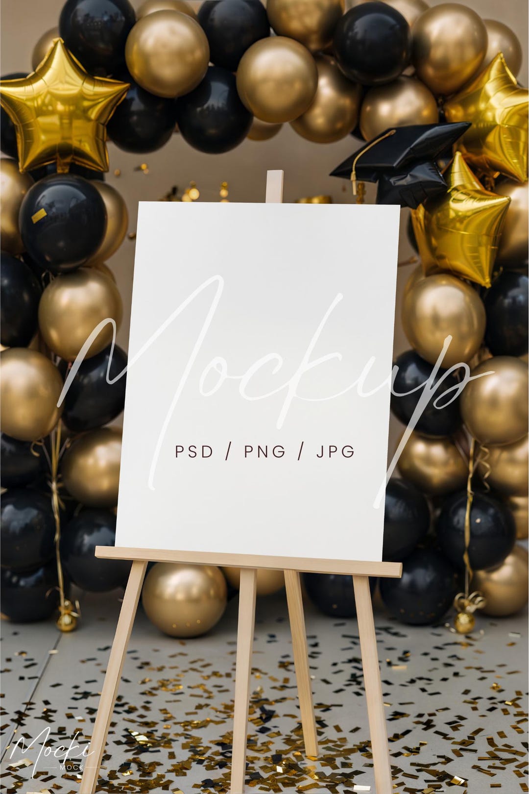 Grad Party Welcome Sign Mockup – 18x24 Vertical Foam Board Easel ...