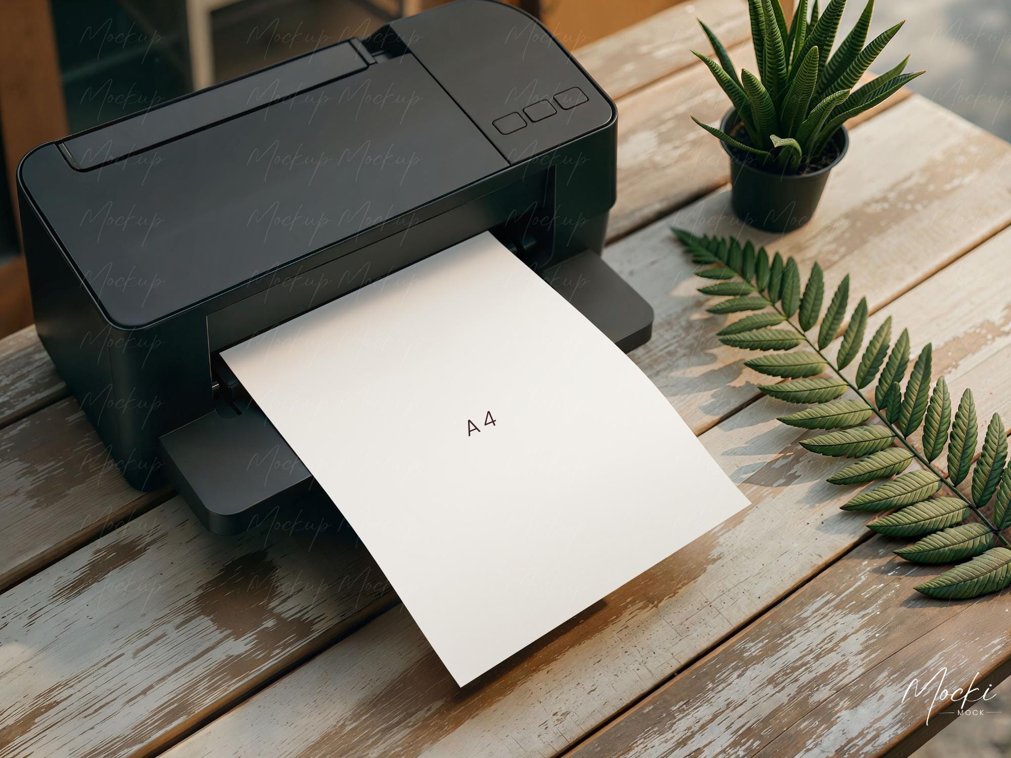 Black Printer Mockup, Close up Printer Mock Up, Desk Printer Mockup ...