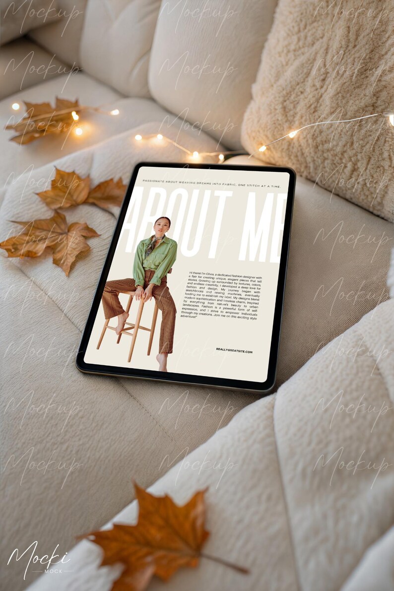 Autumn Blank Screen iPad Mockup, Cozy iPad Screen Mockup, Aesthetic E ...