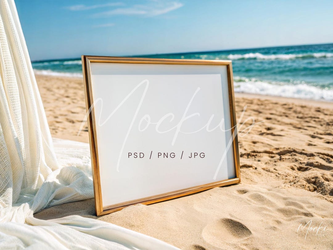 10x8 Sign Mockup, Summer Wedding Sign Frame Mockup, Landscape Table ...