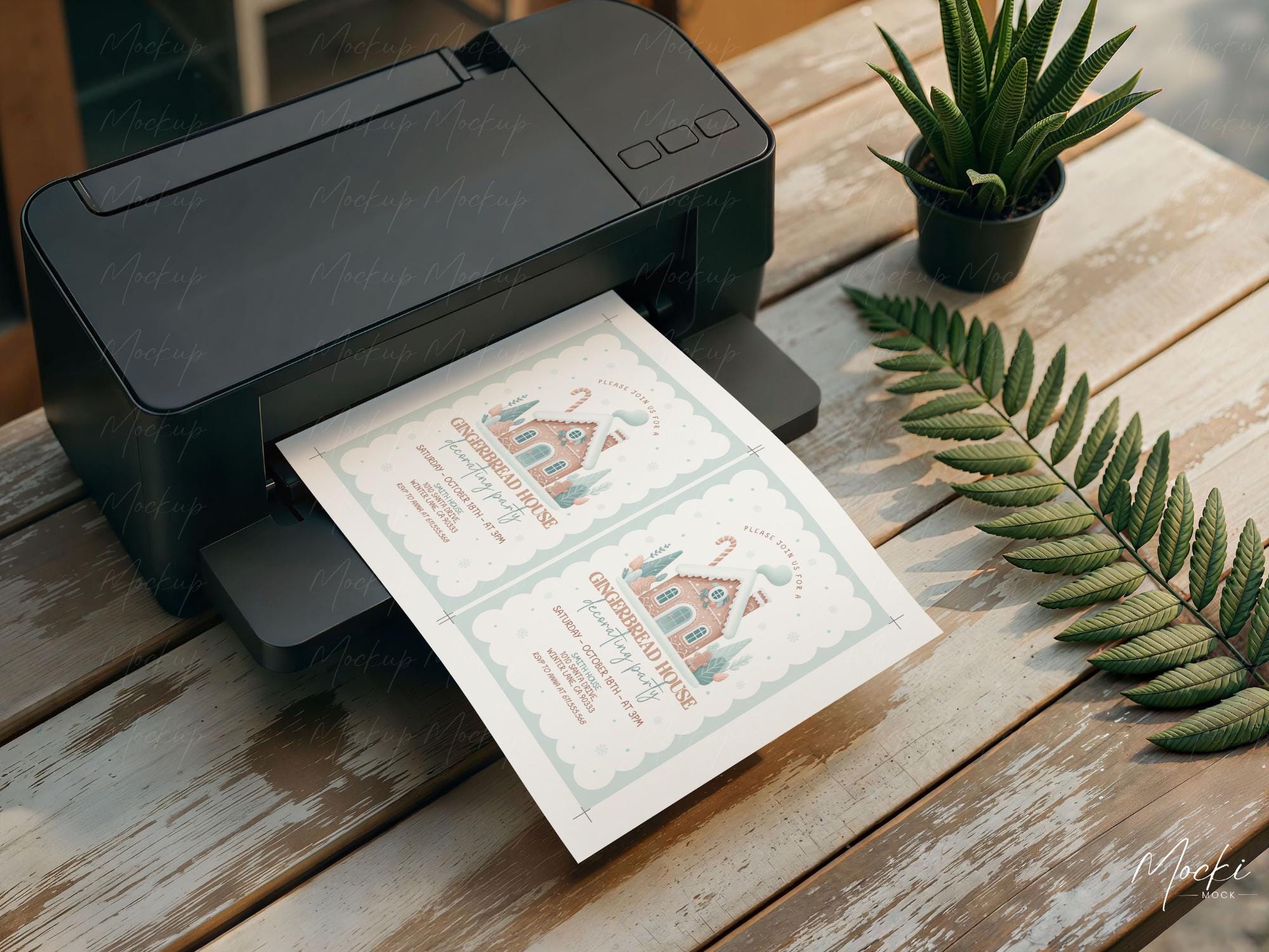 Black Printer Mockup, Close up Printer Mock Up, Desk Printer Mockup ...