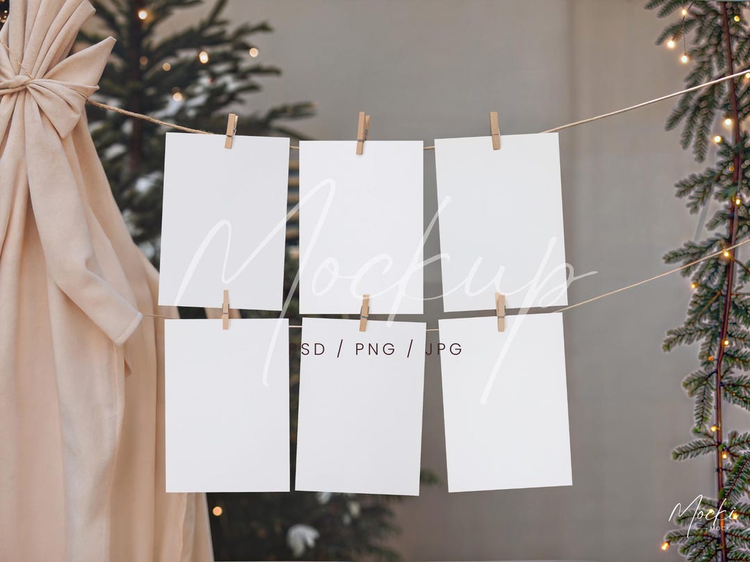 Hanging Card Mockup – Holiday White Blank Cards PSD (instant Download ...