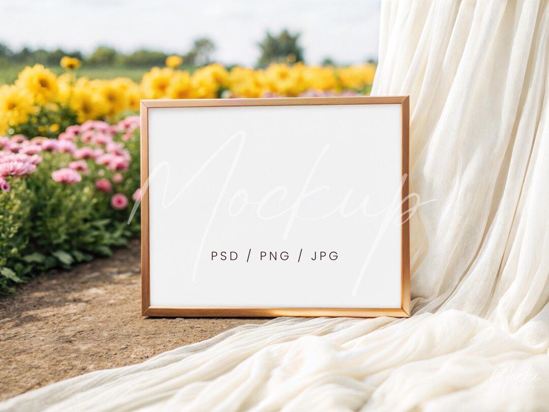 Landscape Wedding Table Sign Mockup, Psd/canva Horizontal Frame Mockup ...