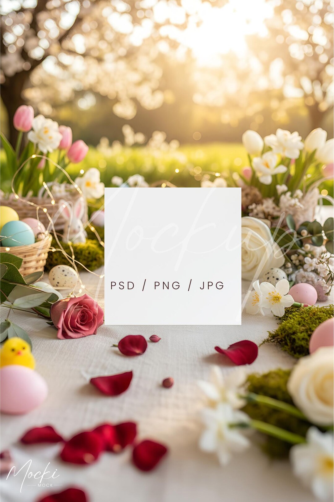 Easter Square Card Mockup – 5x5 Spring Invitation Display (PSD+PNG ...