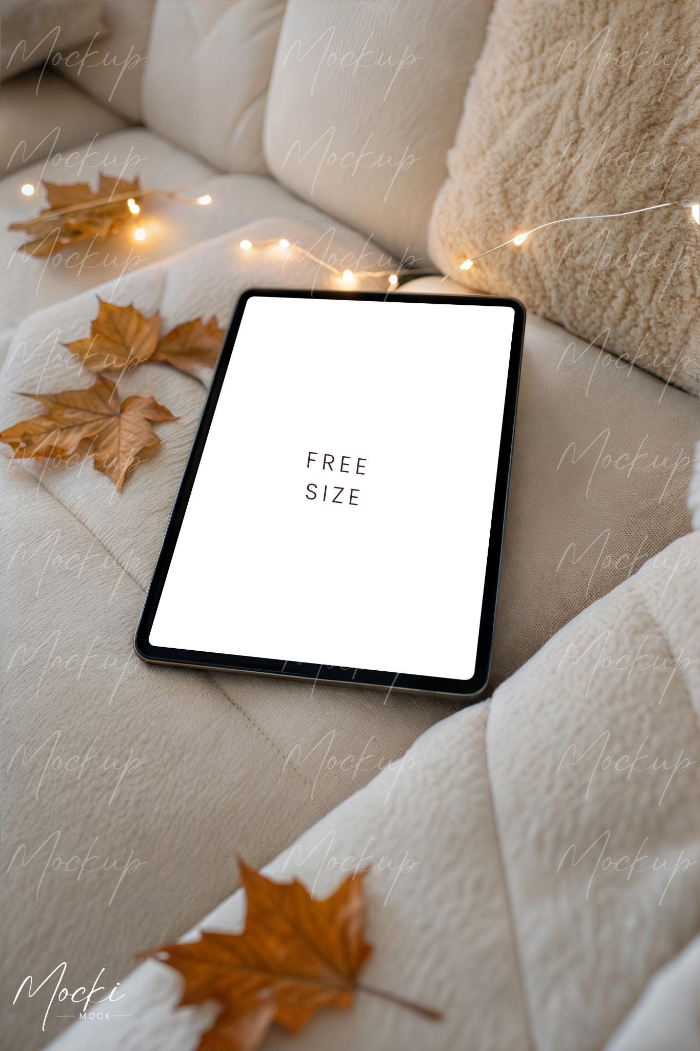 Autumn Blank Screen iPad Mockup, Cozy iPad Screen Mockup, Aesthetic E ...
