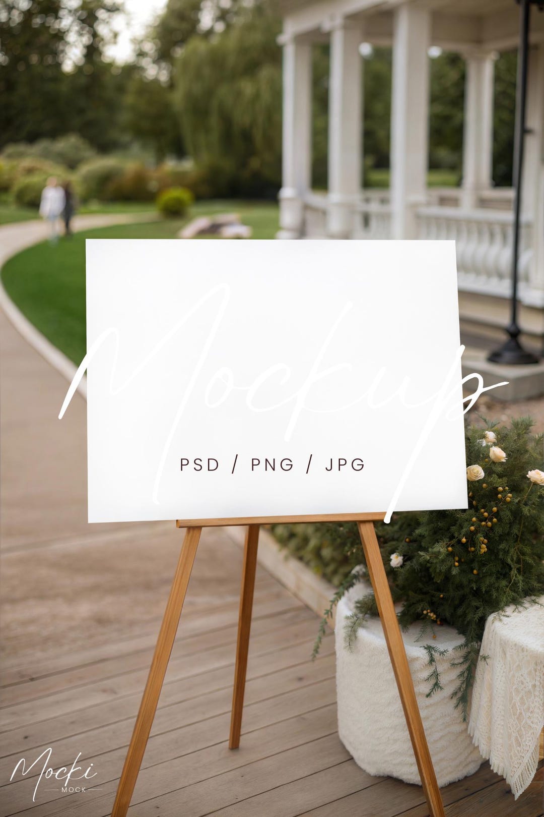 Landscape Welcome Sign Mockup, Horizontal Sign Mockup, Wedding Easel ...
