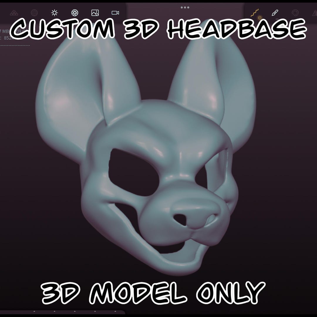 CUSTOM 3D Model for Fursuit Head Base Cute Cosplay Furry Accessories - Etsy