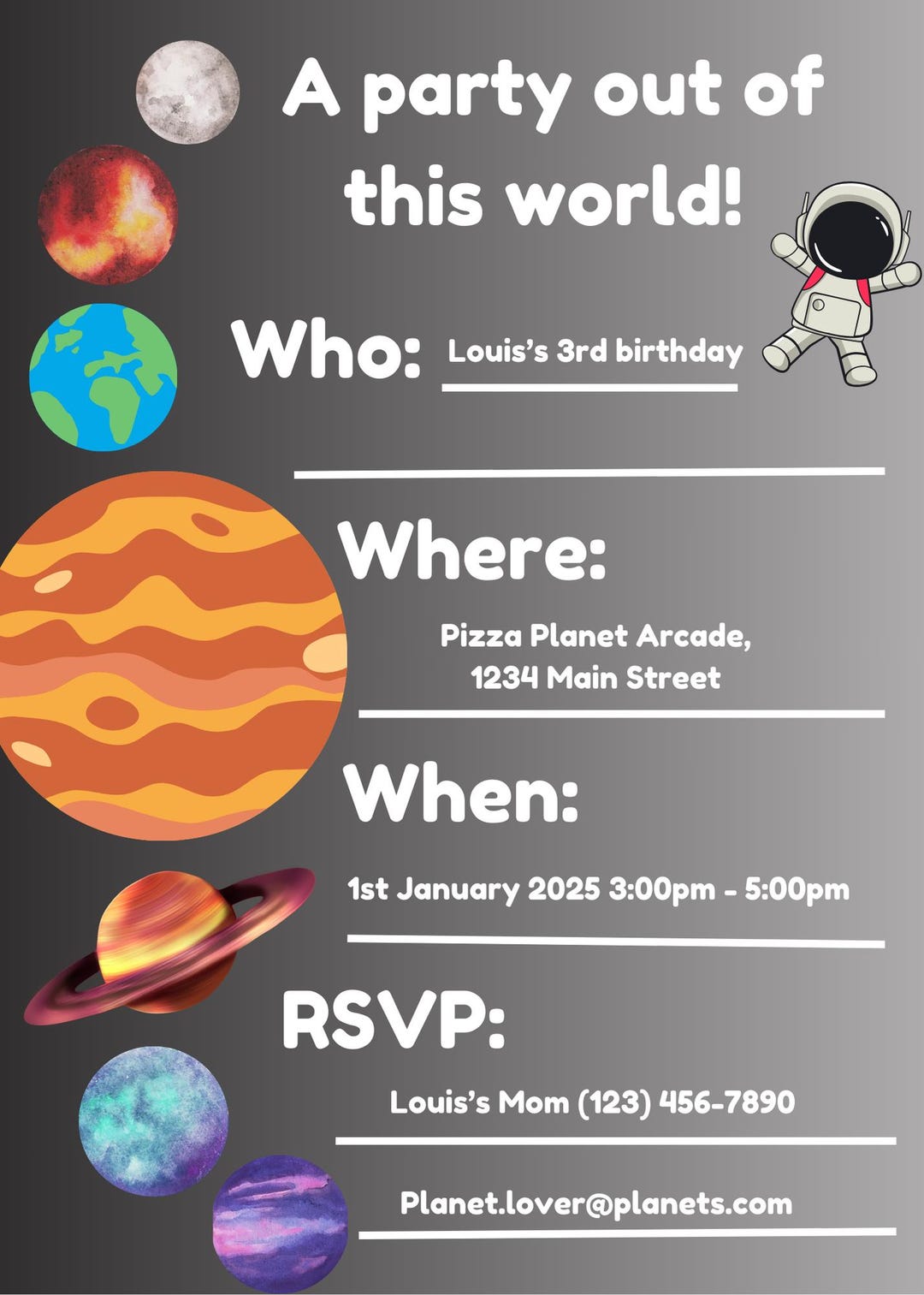 Out of This World Birthday Invitation - Etsy