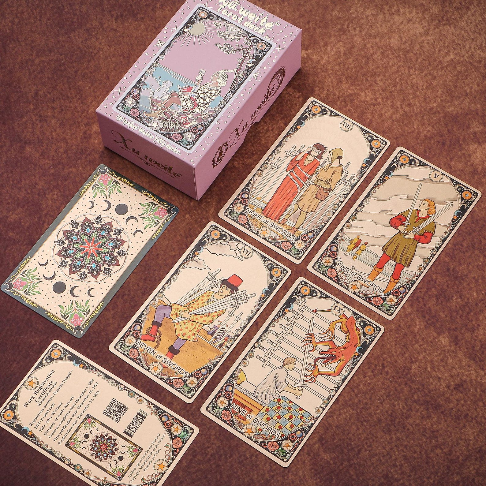 24K Color Foil Mandala Tarot Deck,mystical Victorian Gothic Tarot Cards ...