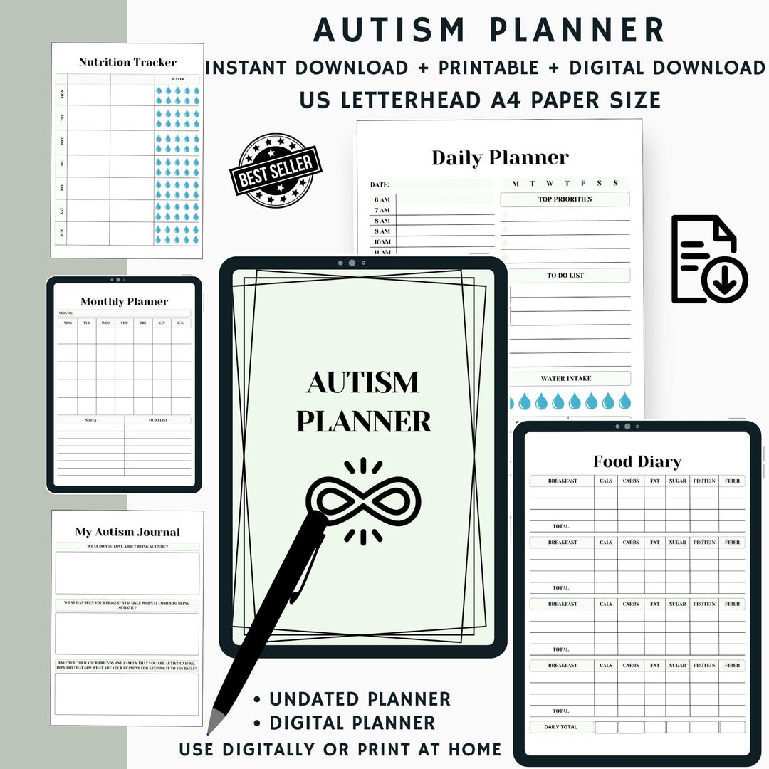 Printable Autism Planner, Autism Planner Adult, Daily Planner for ...