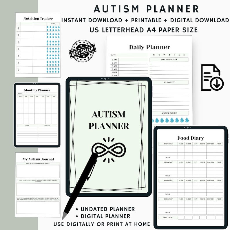 Printable Autism Planner, Autism Planner Adult, Daily Planner for ...