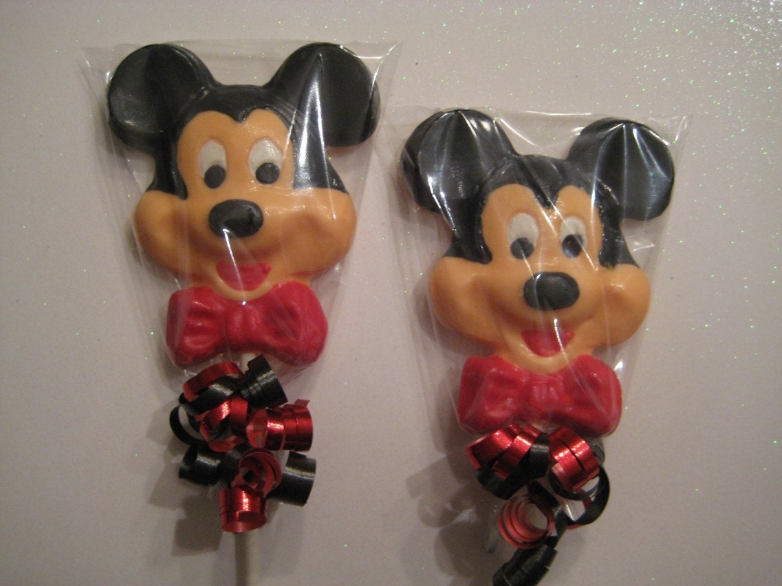 12-mickey Mouse Chocolate Lollipop Favors - Etsy