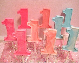 12 Number One 1 Airplane Boy Theme Chocolate Lollipop First Birthday ...