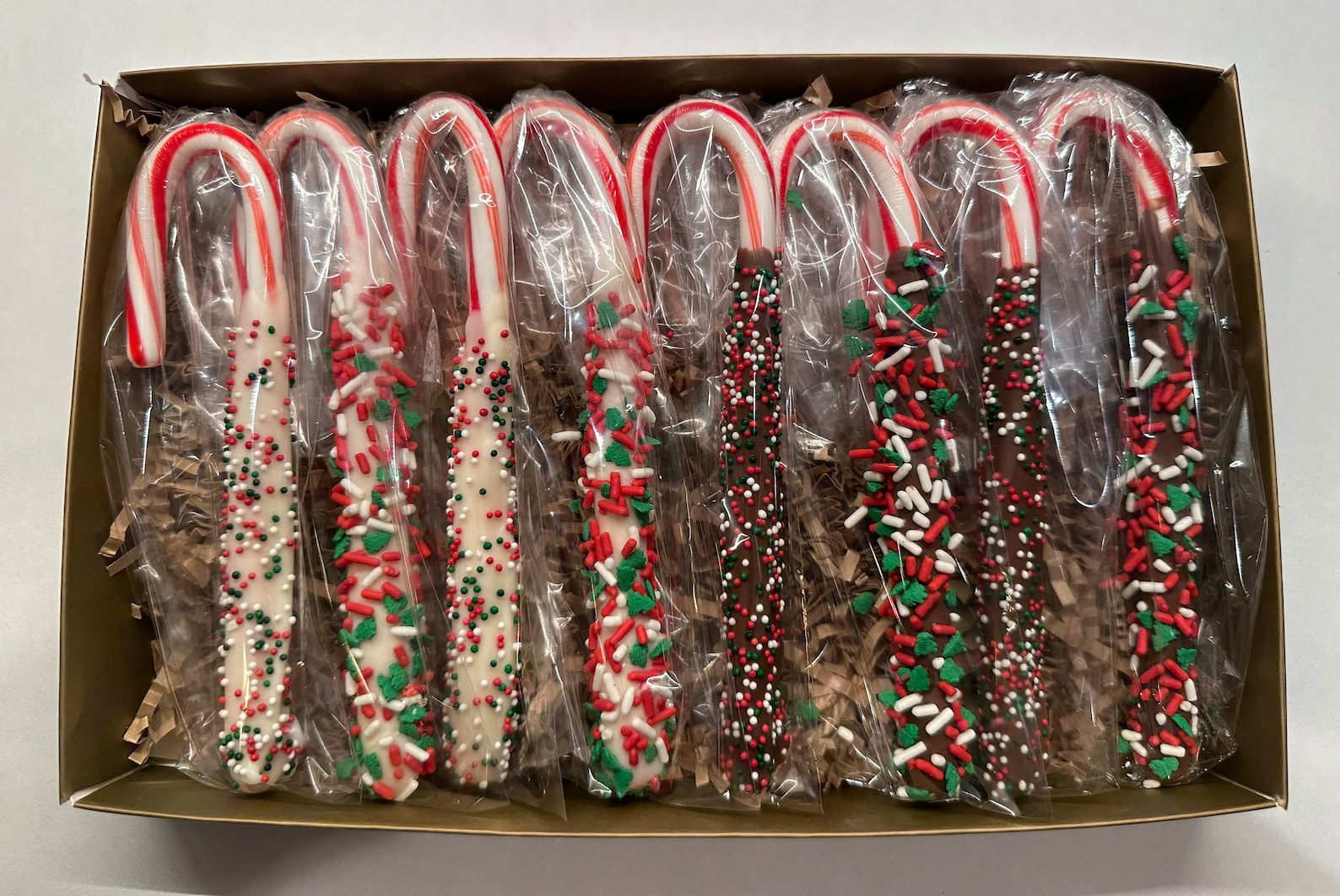 8-chocolate Covered Candy Canes - Etsy