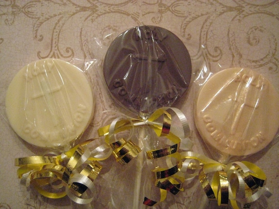 Communion Chocolate Lollipops