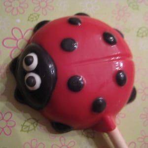 12-chocolate Ladybug Lollipop Favors - Etsy