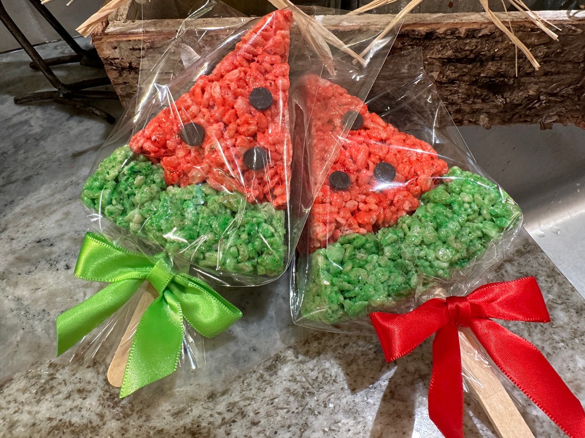 8 Slices of Watermelon Rice Krispie Treats for Birthday - Etsy