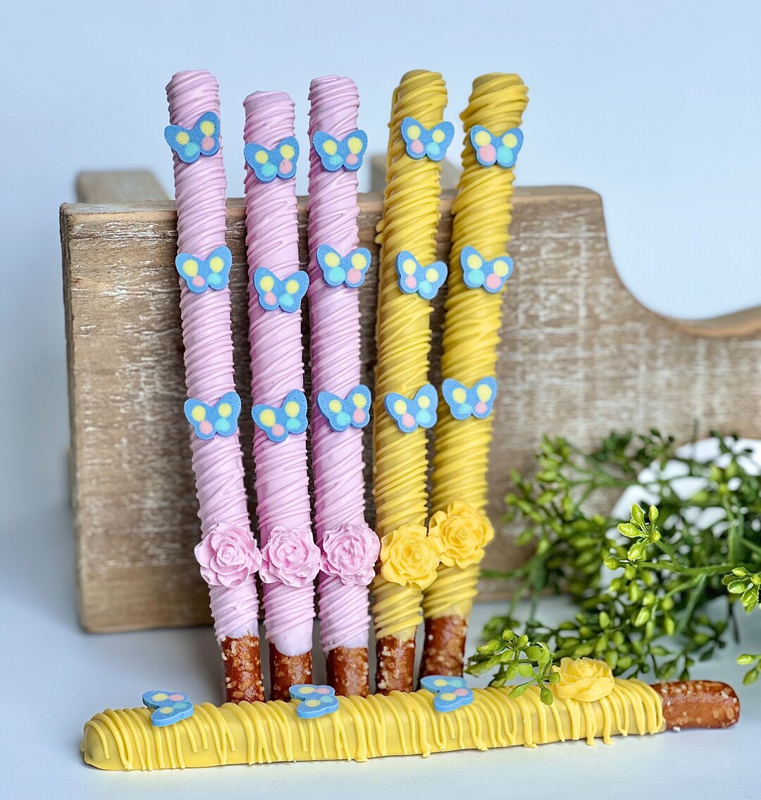 12-butterfly Chocolate Covered Pretzels for Birthday Party/wedding ...
